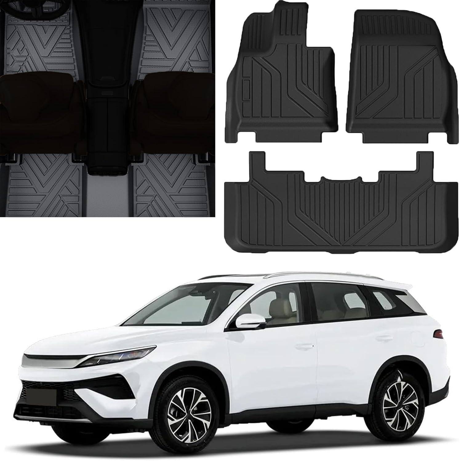 Floor Mats for BYD Song PRO DMI (New Energy) 2025,All Weather Floor ...