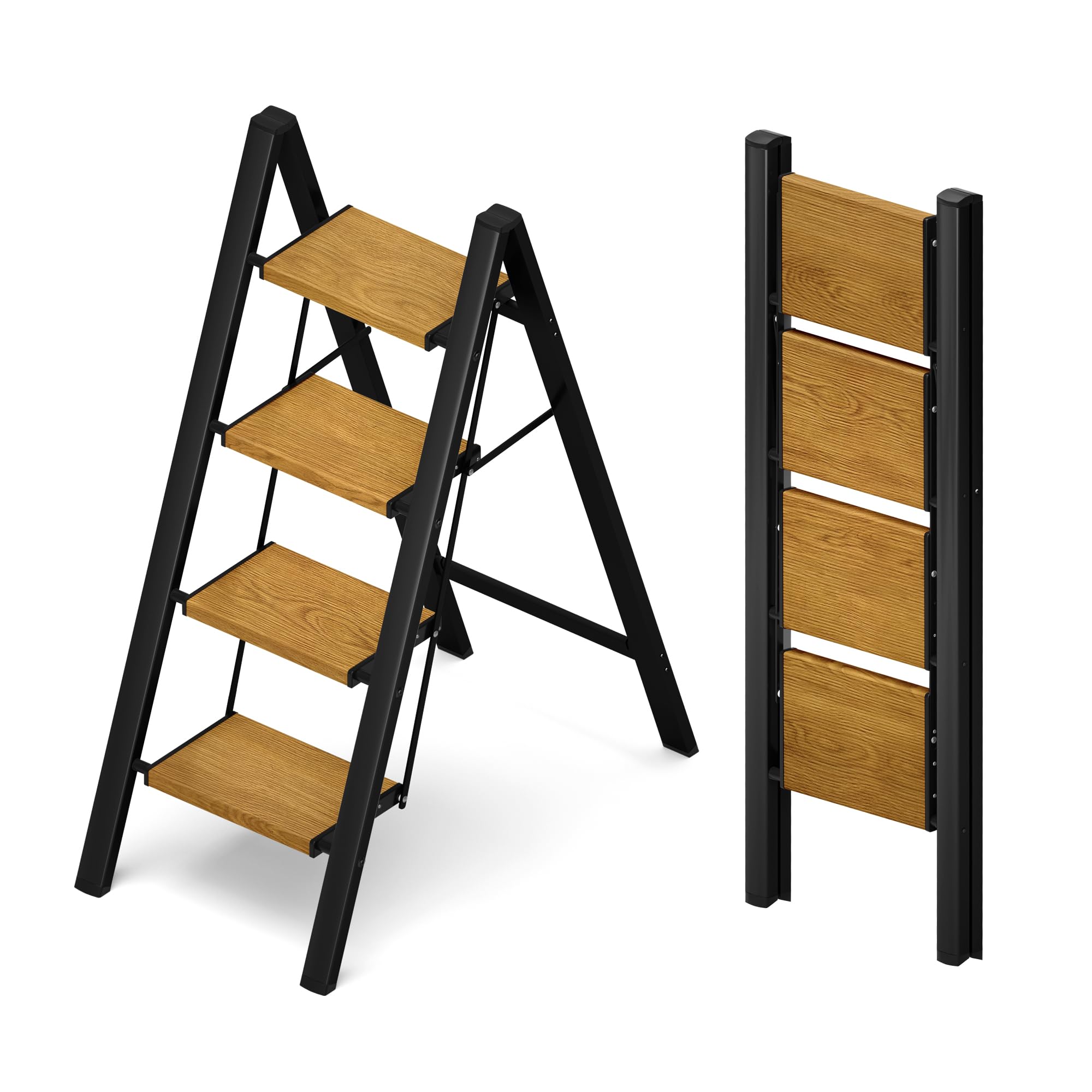 Taranta 4 Step Ladder,Aluminum Lightweight Folding 4 Step Stool with ...