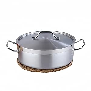 Amazon.com: Stainless Steel Round Soup Pot: Polished Stock Pot with Lid ...