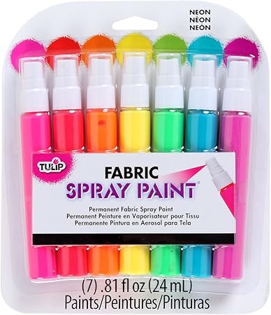 Amazon.com: Tulip Fabric Paint, Permanent Spray on Paint Set, 7 Pack Neon