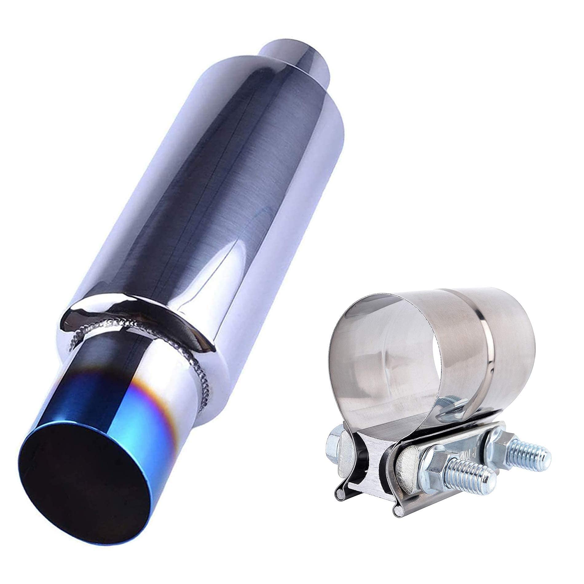 Amazon.com: EVIL ENERGY 2" Inlet 3" Outlet Exhaust Burnt Muffler 14.8 ...