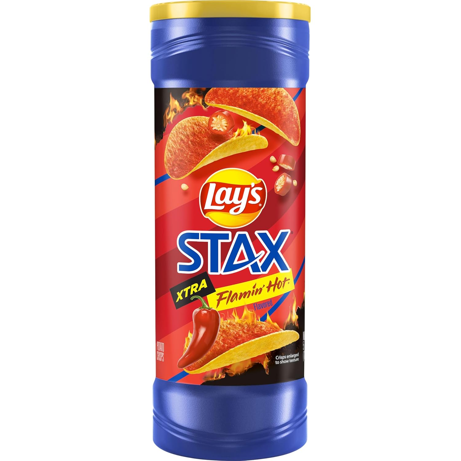 Amazon.com: Lay’s Stax Potato Crisps Chips, Xtra Flamin Hot, Gluten ...