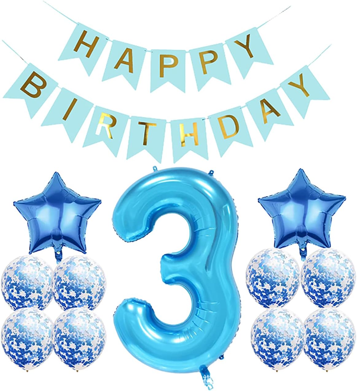 Amazon.com: Balloons,12pcs 3rd Birthday Party Balloon Decorations Happy ...