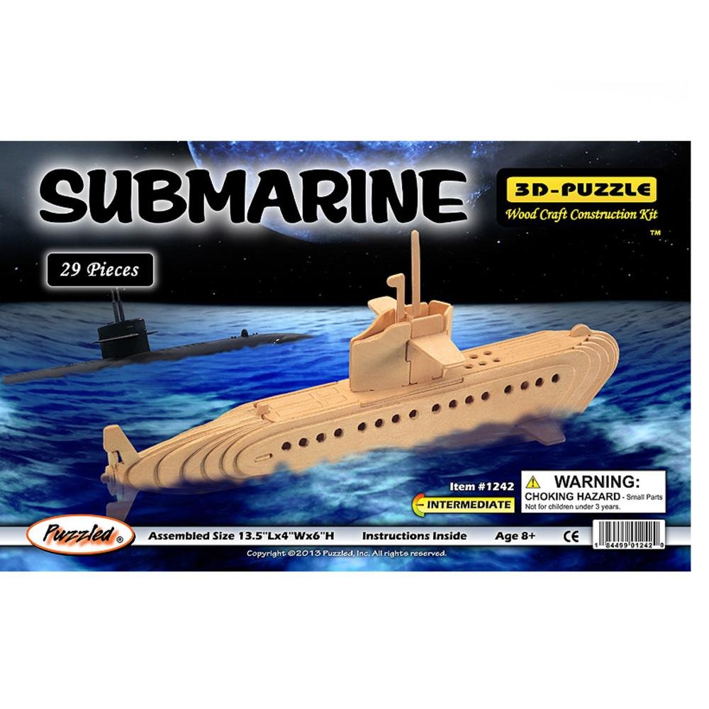 Puzzled Submarine 3D Natural Wood Puzzle : Amazon.in: Toys & Games