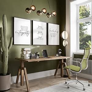 Amazon.com: NATVVA Leadership Quote Set Of 3 Prints Wall Art Listen ...