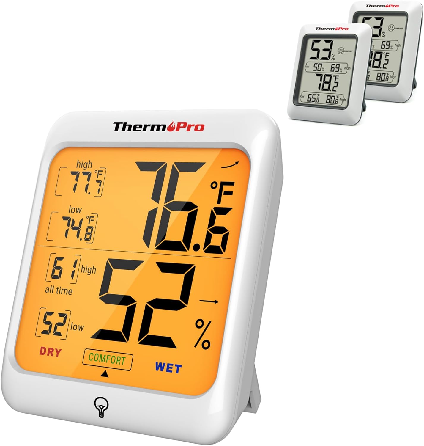 Amazon.com: ThermoPro TP50 2 Pieces Digital Hygrometer Indoor ...