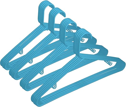 Amazon.com: 20 Standard Everyday Blue Plastic Hangers, Long Lasting ...
