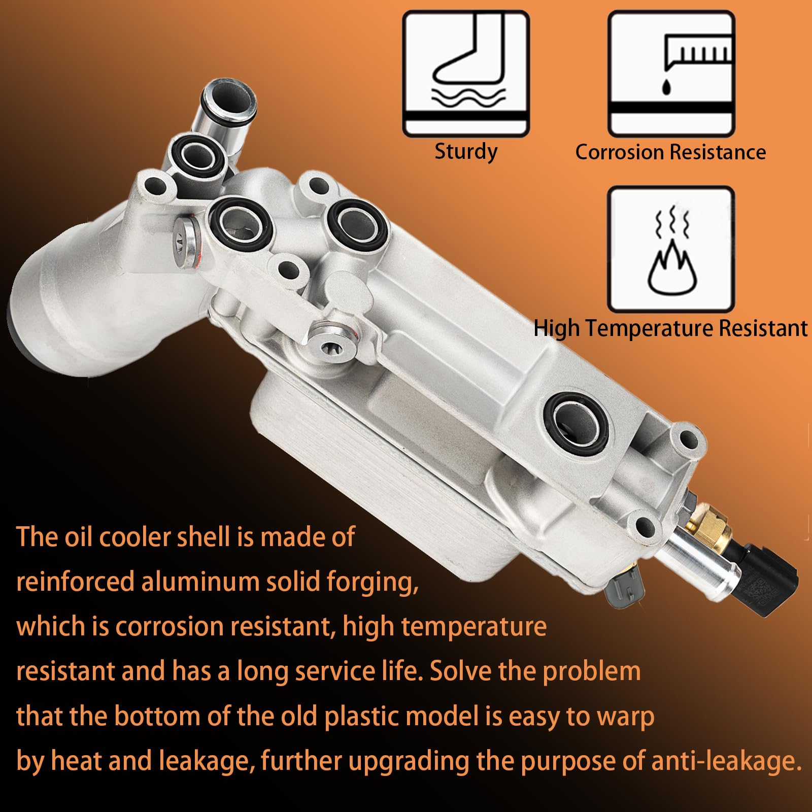 WEILEITE 926-959 3.6 Upgraded Aluminum Engine Oil Cooler Filter Housing ...