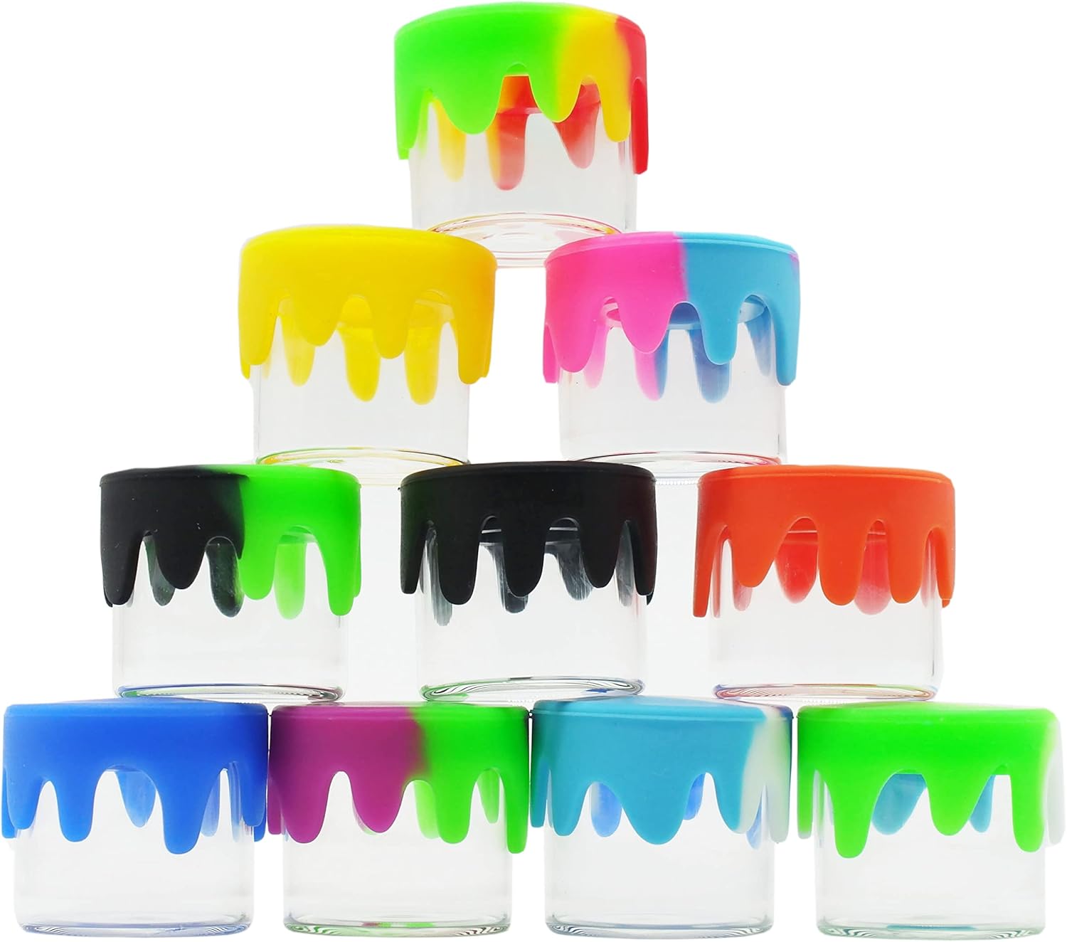 Amazon.com: KUVIS 6ml Silicone Wax Glass Container Airtight Concentrate ...