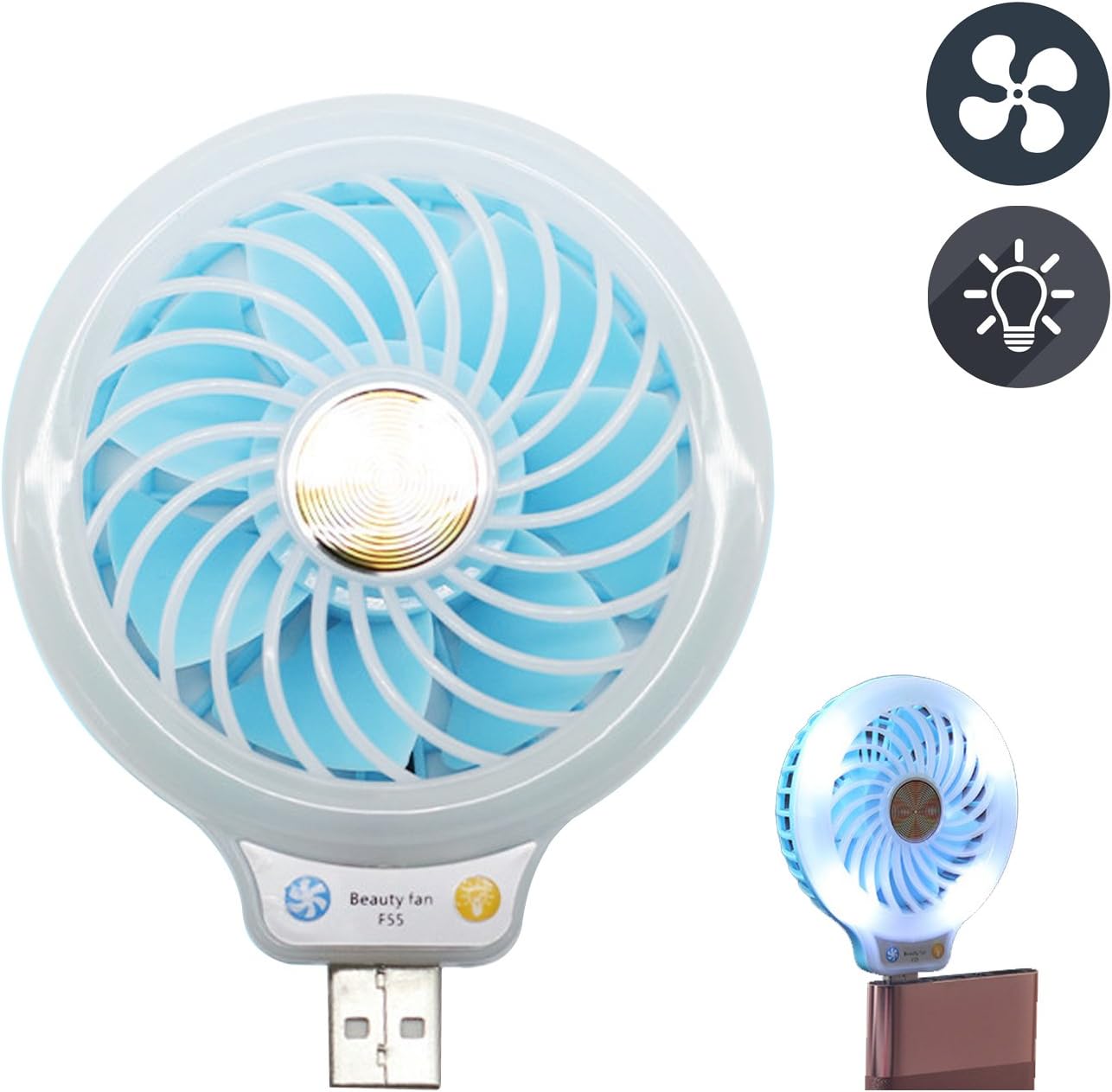 Amazon.com: Coopsion Mini USB Desktop Fan LED USB Mini Desktop Fan and ...