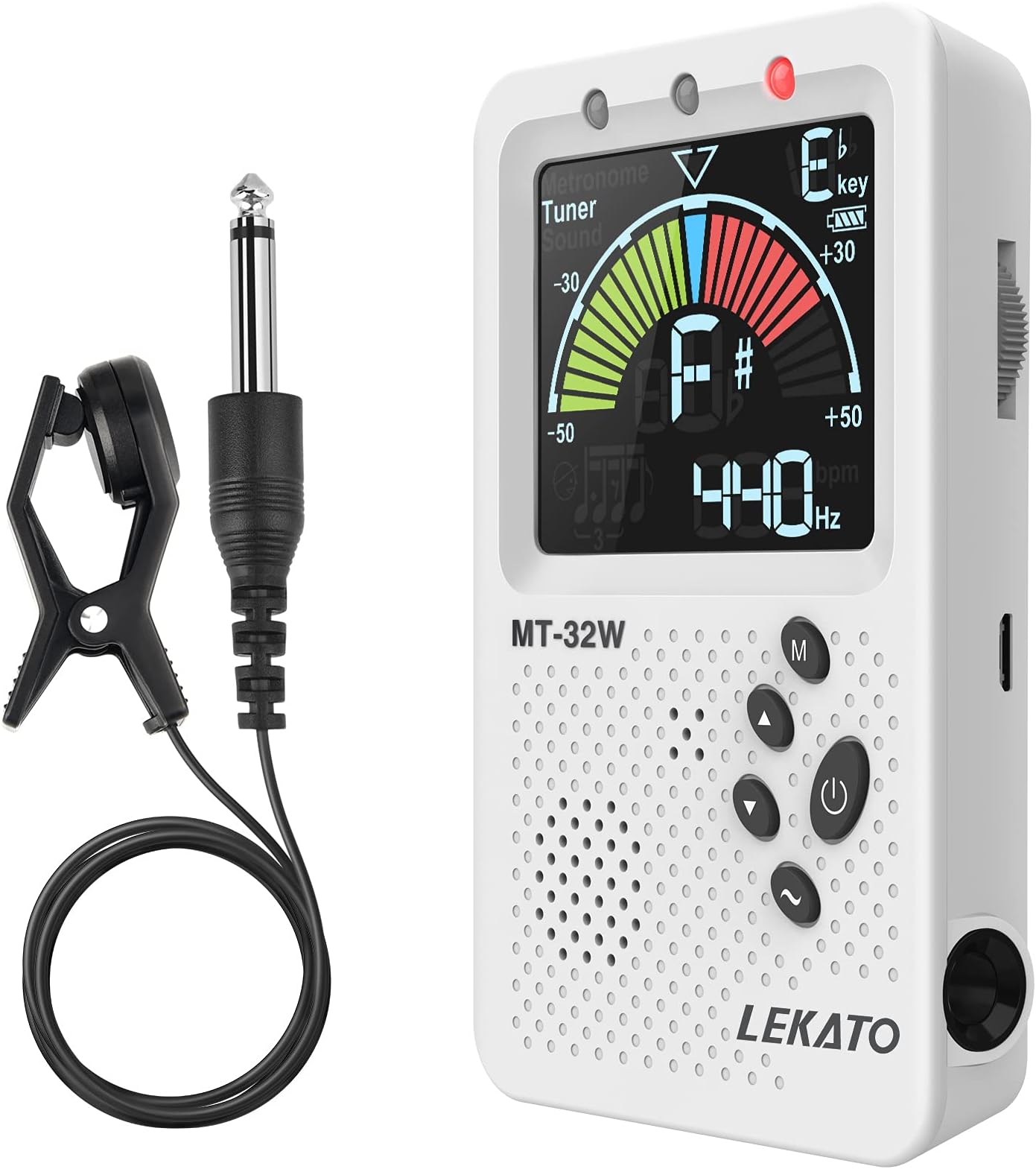 Guitar Tuner Metronome, LEKATO Rechargeable Guitar Tuner 3 in 1 Digital ...