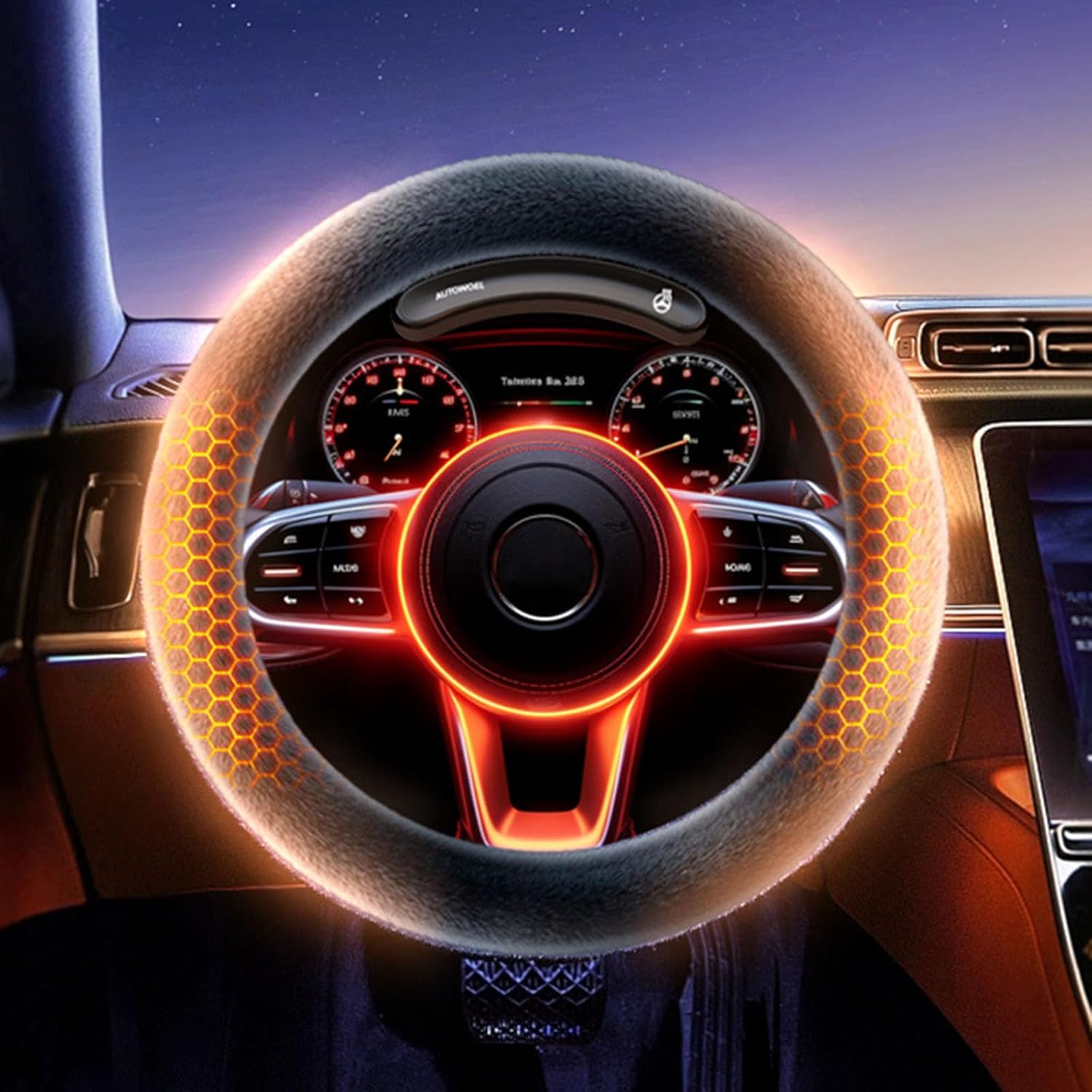 Amazon.com: AGFKXO Heated Steering Wheel Cover Wireless Heater - Car ...