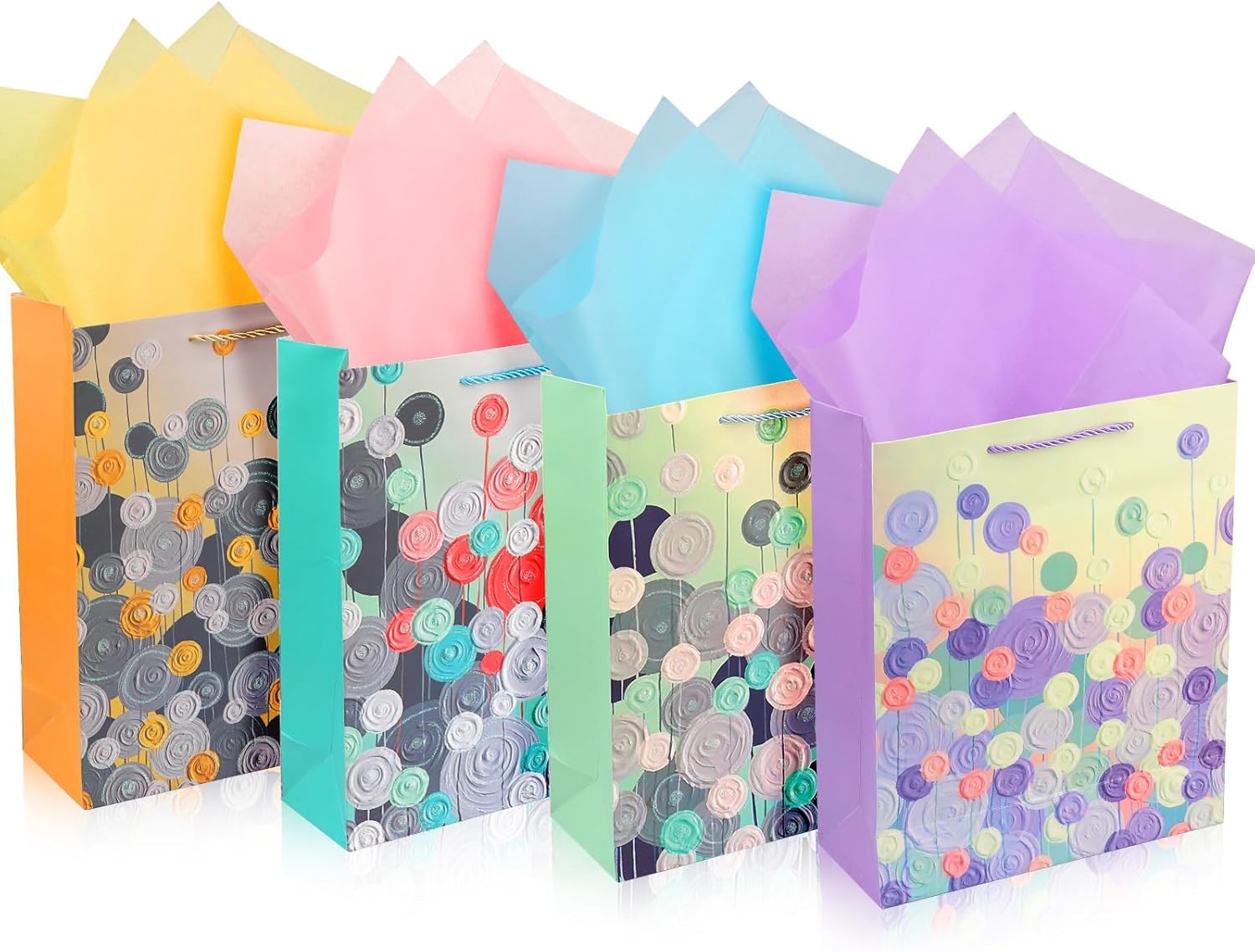 Amazon.com: Fniiva 4 Pack Gift Bag with Greeting Card and Tissue Papers ...