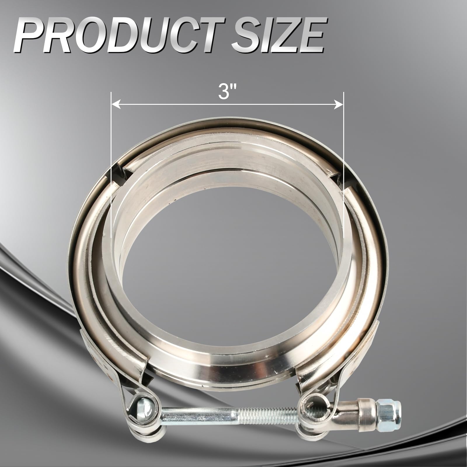 Snapklik.com : BIGREAT T304 Stainless Steel 3 Inch V Band Bolt Clamp