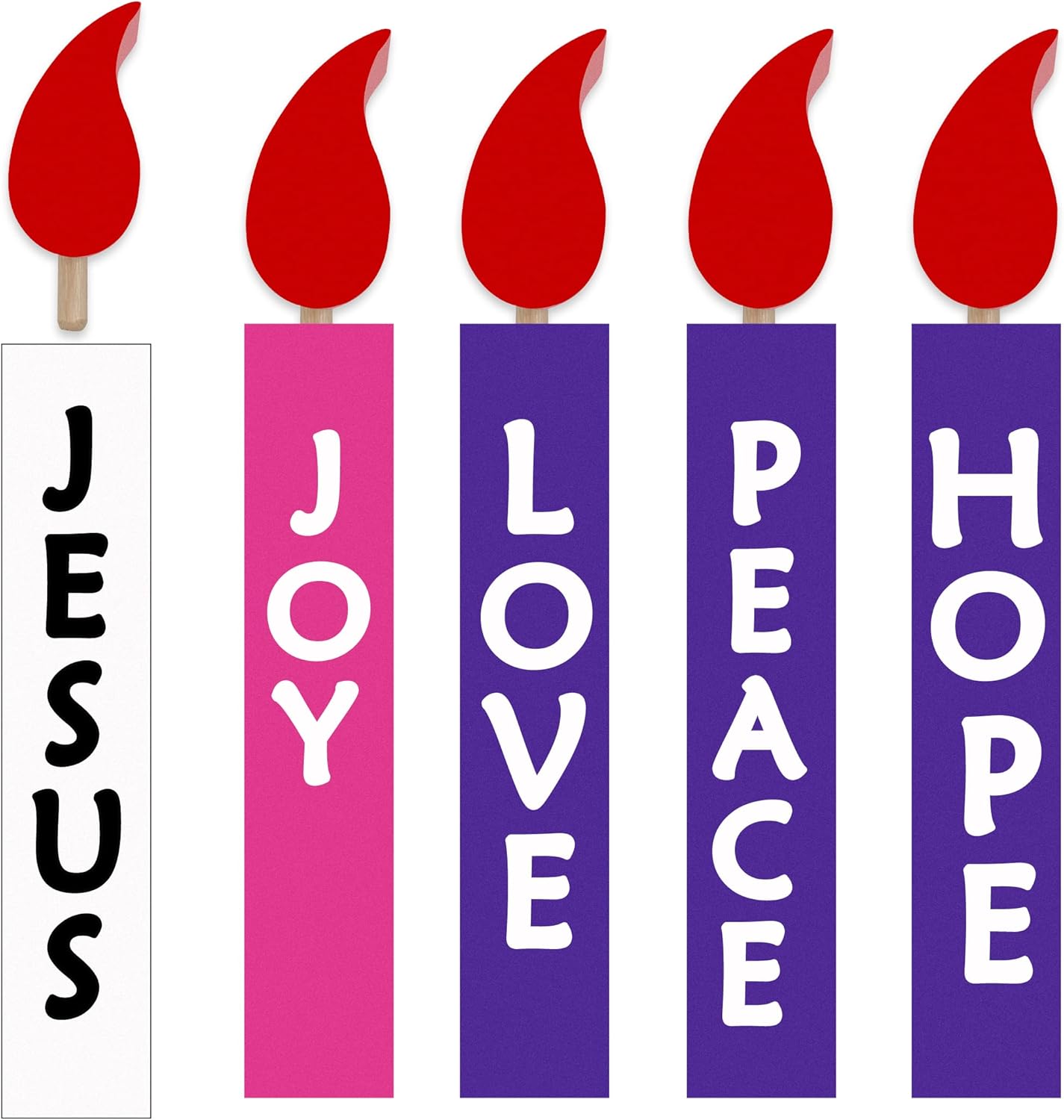 Amazon.com: Set of 5 Advent Candle Advent Wooden Candles Advent Wreath ...