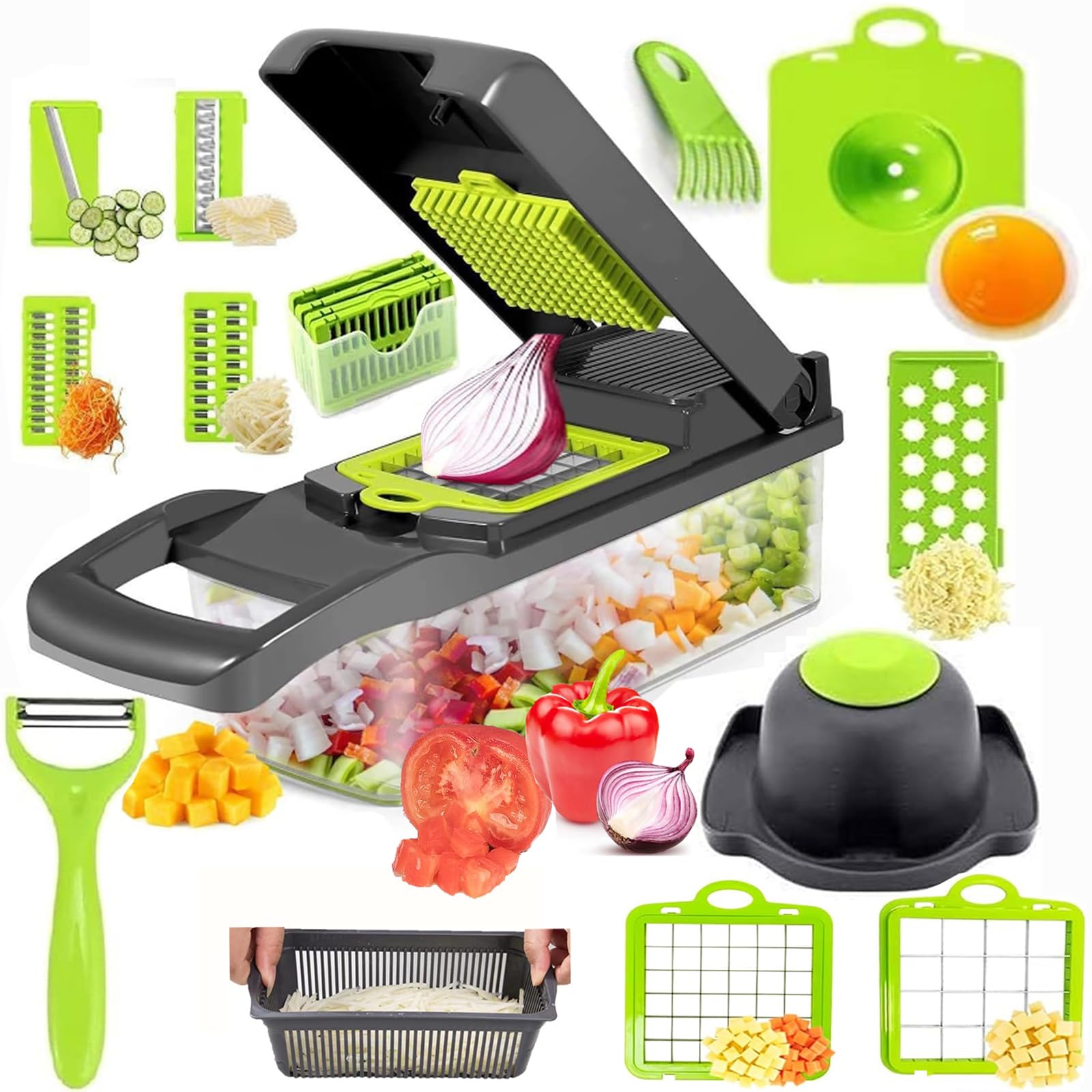 17-in-1 Vegetable Chopper for Meal Prep, Vegetable Cutter for Salad ...