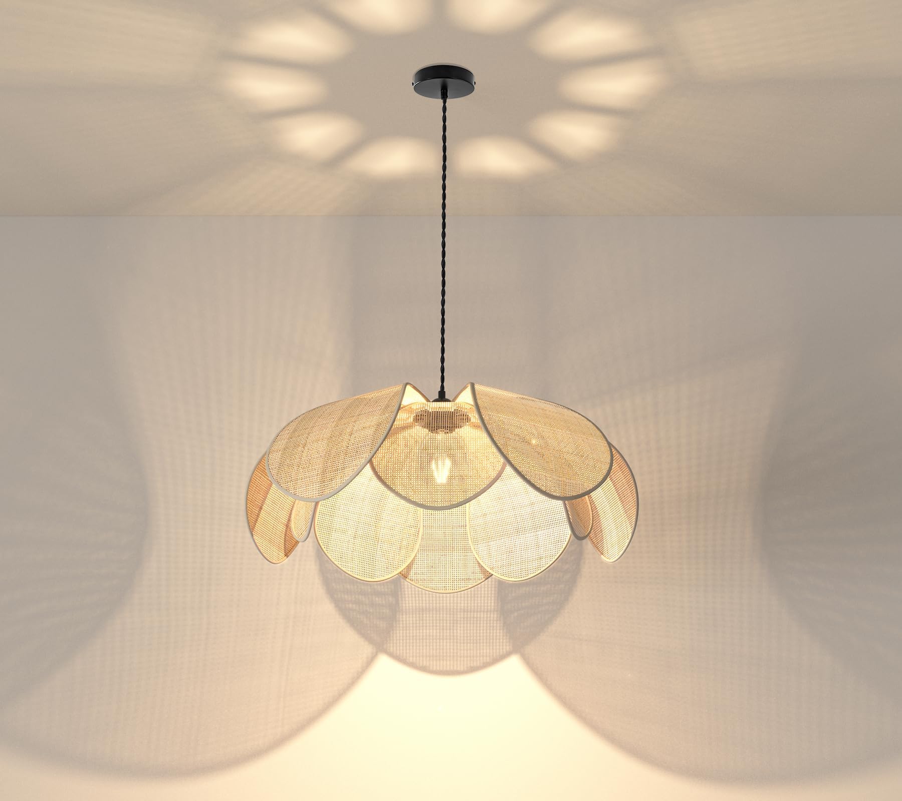 LightInTheBox Boho Bamboo Chandelier Creative Design Woven Pendant ...