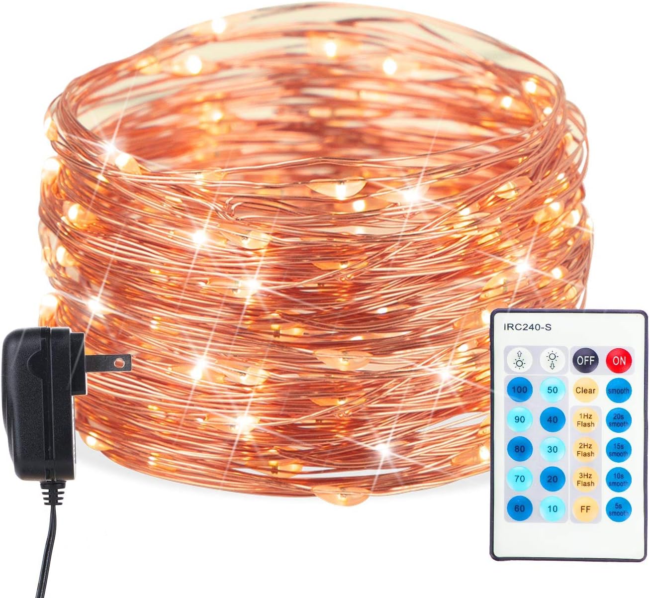 Amazon.com: Brightown Fairy String Lights Plug in, 40 Ft 120 LED Copper ...
