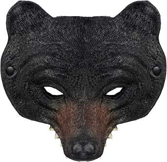 Amazon.com: Savage Black Bear Mask with Fangs, Horror Animal Bear ...
