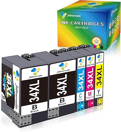 Jettruemedia 34XL Ink Cartridges Replacement for Epson 34 XL Ink ...