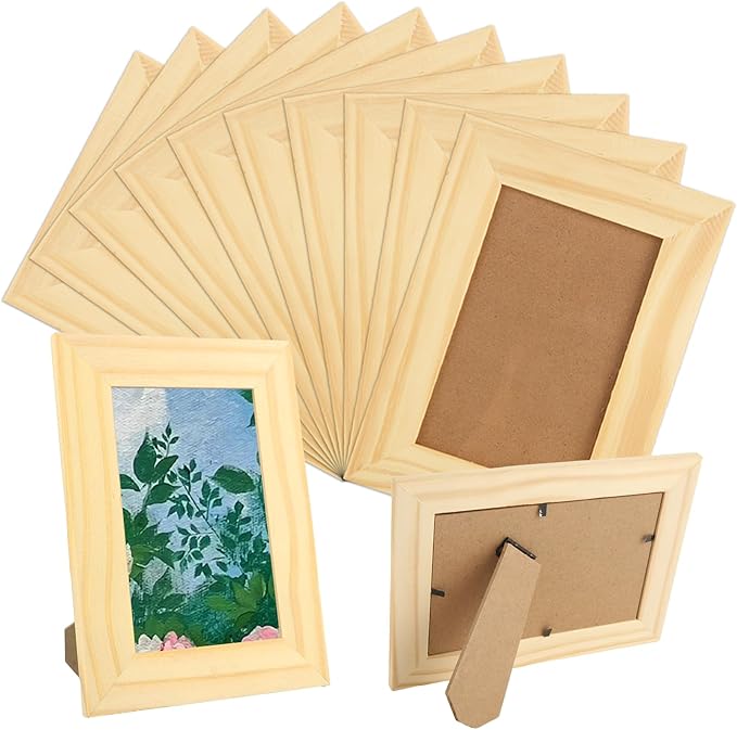 Amazon.com: YOUNTHYE 12PCS Wooden Picture Frame for Crafts 4x6 Wooden ...