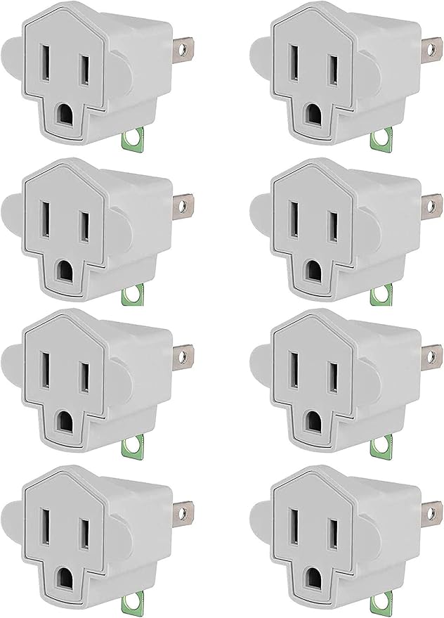 JACKYLED ETL Listed 3 to 2 Prong Converter Polarized Grounding Adapter ...