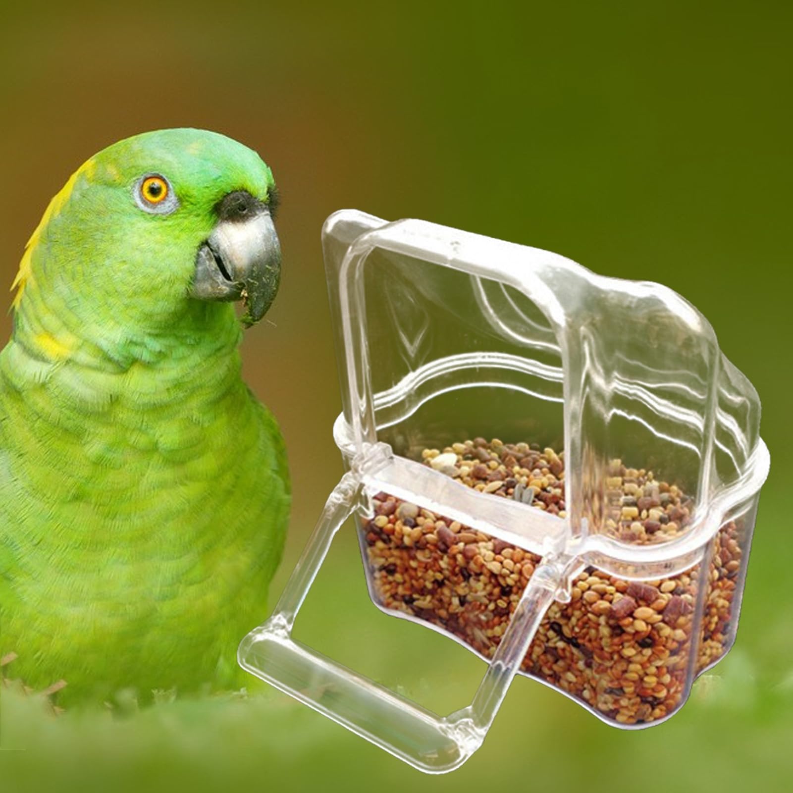 Parrot Food Container 2 PCS Pet Bird Feeder Cage Semicircle Food ...