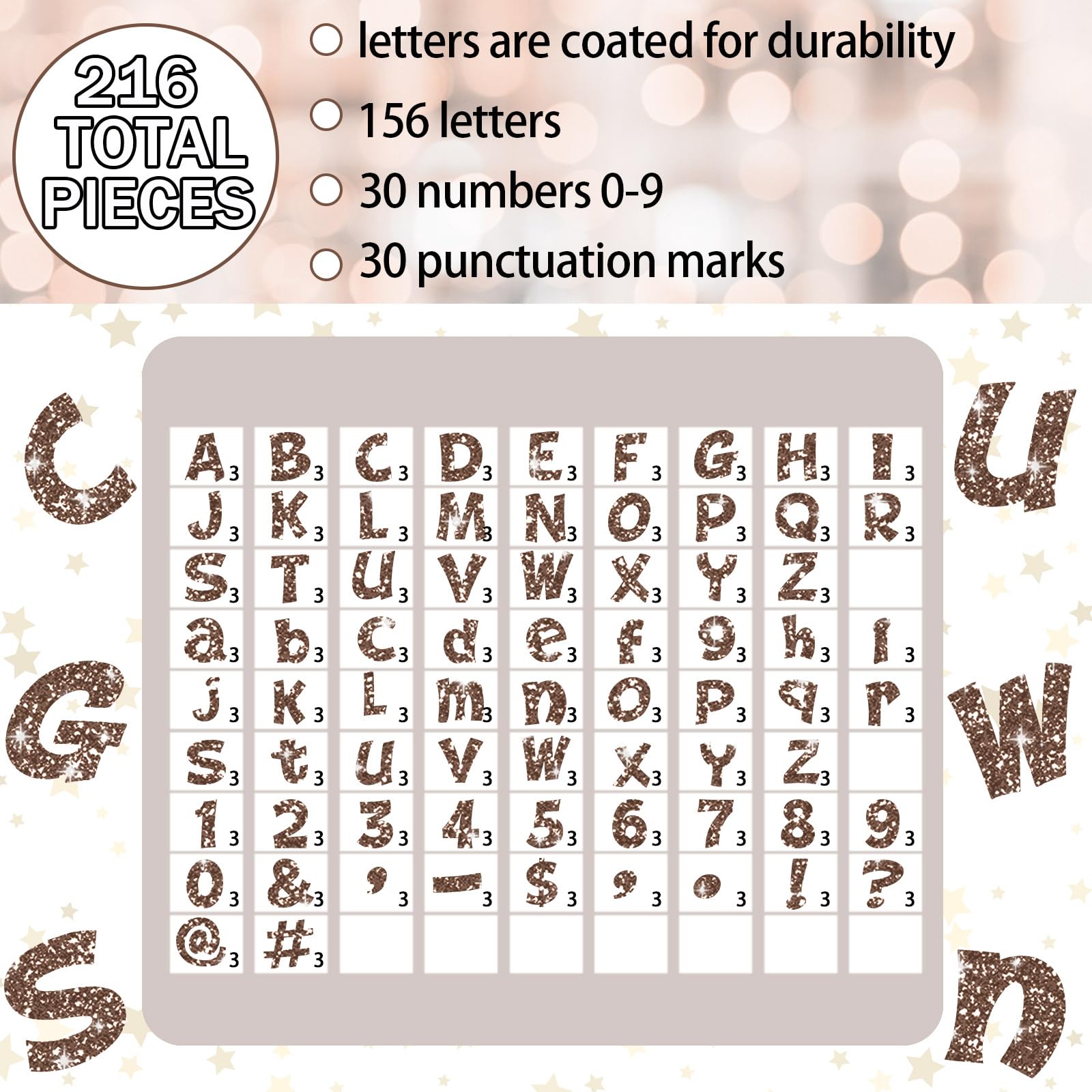 Snapklik.com : Colarr 216 Pcs Glitter Bulletin Board Letters For ...