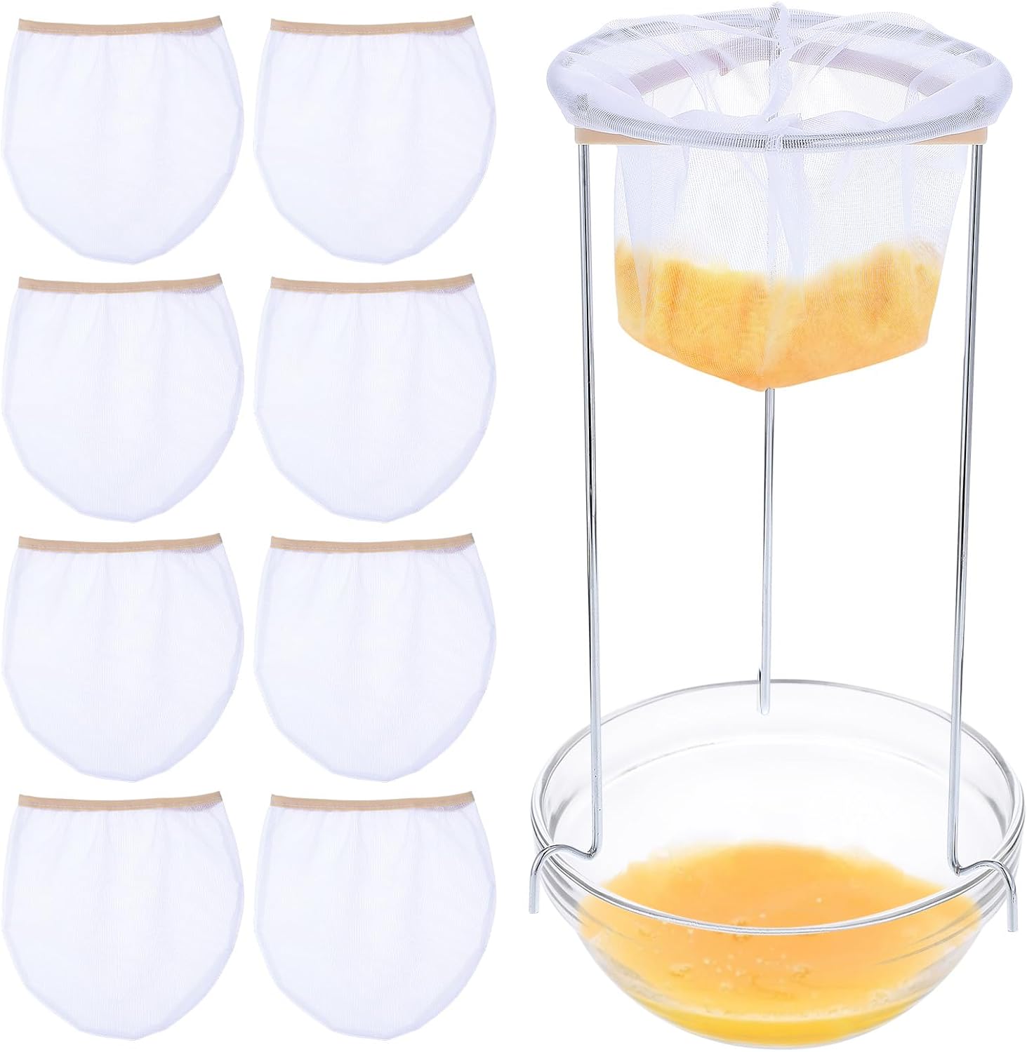 Amazon.com: Jelly Strainer Stand with 8 Pcs Reusable Staining Bags ...