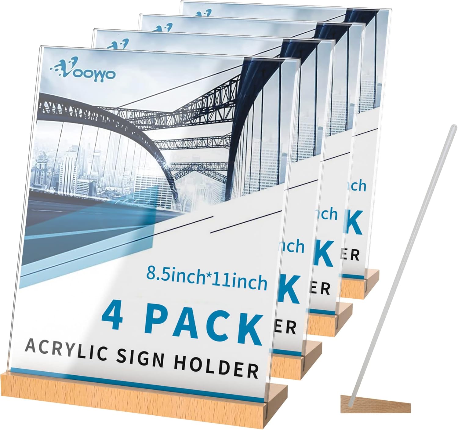 Amazon.com : 4 Pack Acrylic Sign Holder 8.5x11, VOOWO Clear Plastic ...