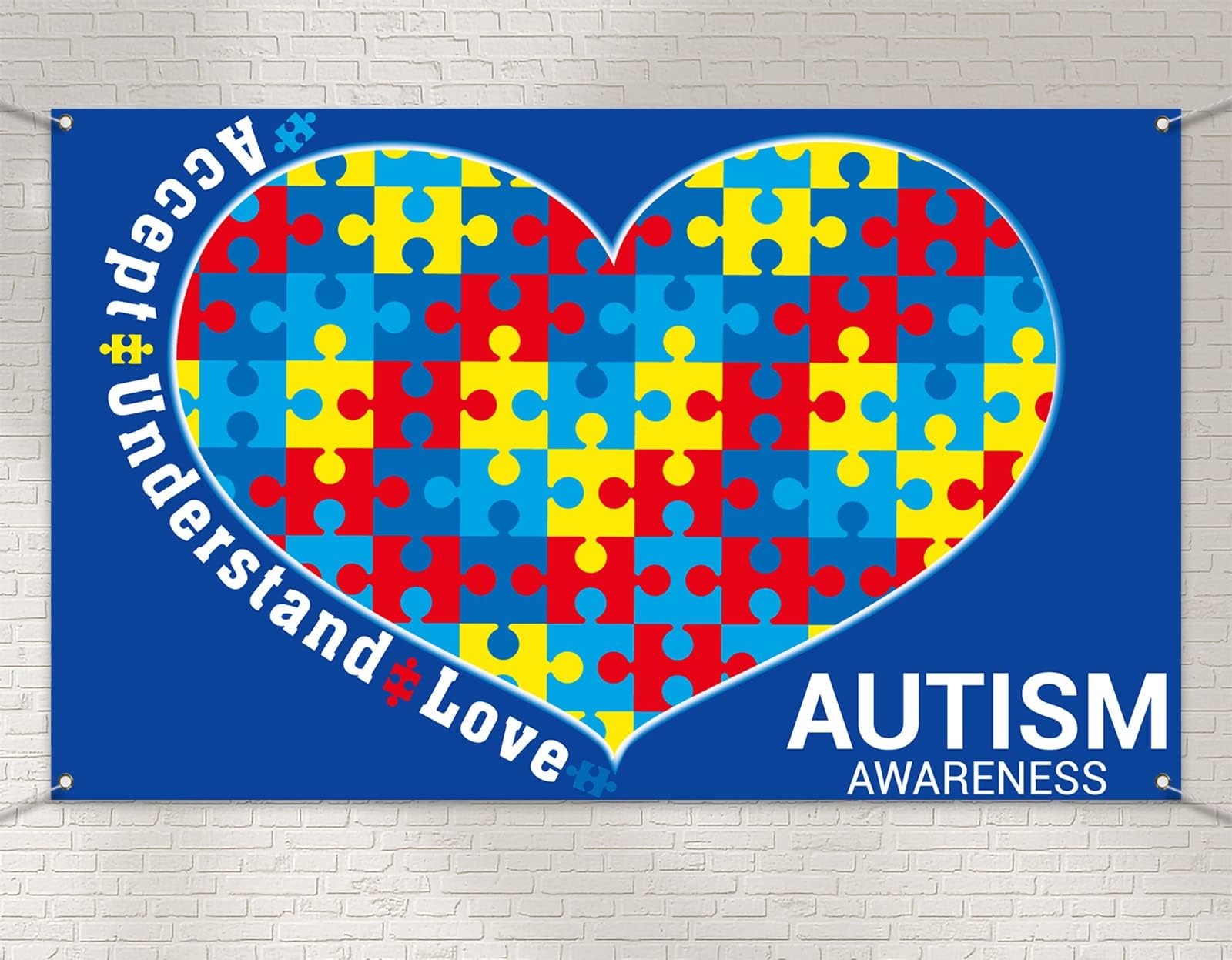 Amazon.com : Autism Awareness Photo Booth Backdrop Accept Understand ...