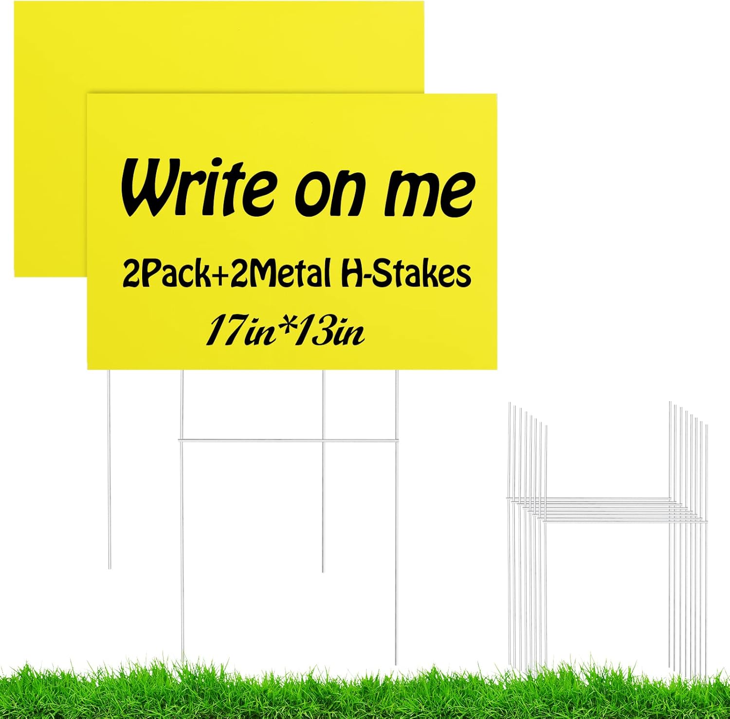 Amazon.com : 2 PACK 17x 13 Inches Yellow Blank Yard Signs - Waterproof ...