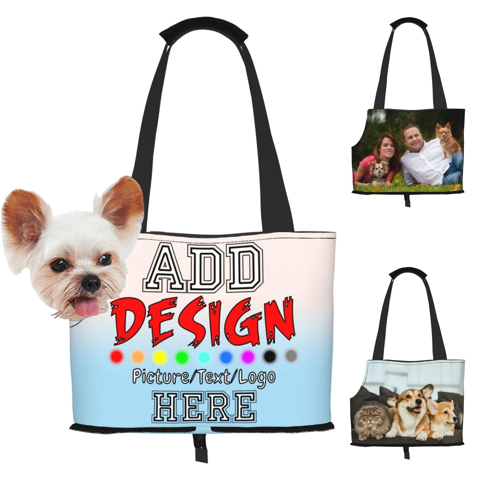 Amazon.com : Custom Dog Carrier Purse Add Your Personalized Photo Text ...