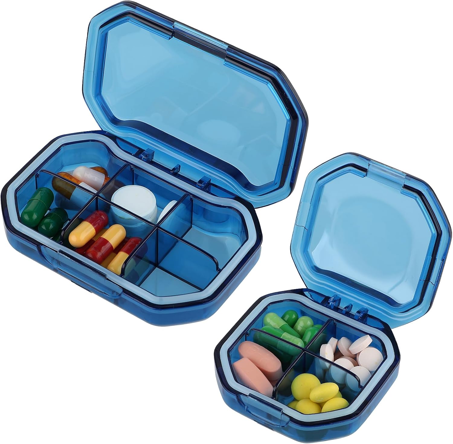 WLLHYF 2Pcs Small Pill Organizer Portable Travel Pill Box Travel Pill ...