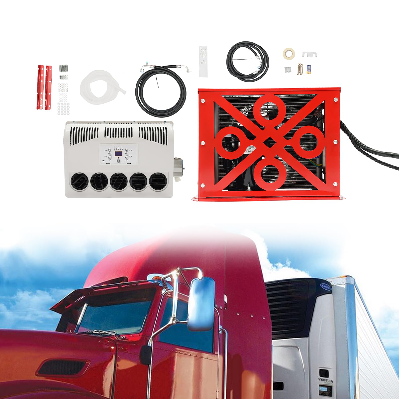 Amazon.com: 12V Truck Cab Air Conditioner Split AC Unit, 11000BTU Mini ...