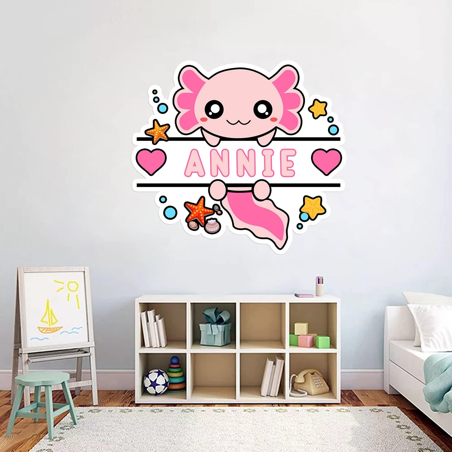 Amazon.com: Custom Axolotl Wall Decal, Personalized Name Axolotl ...