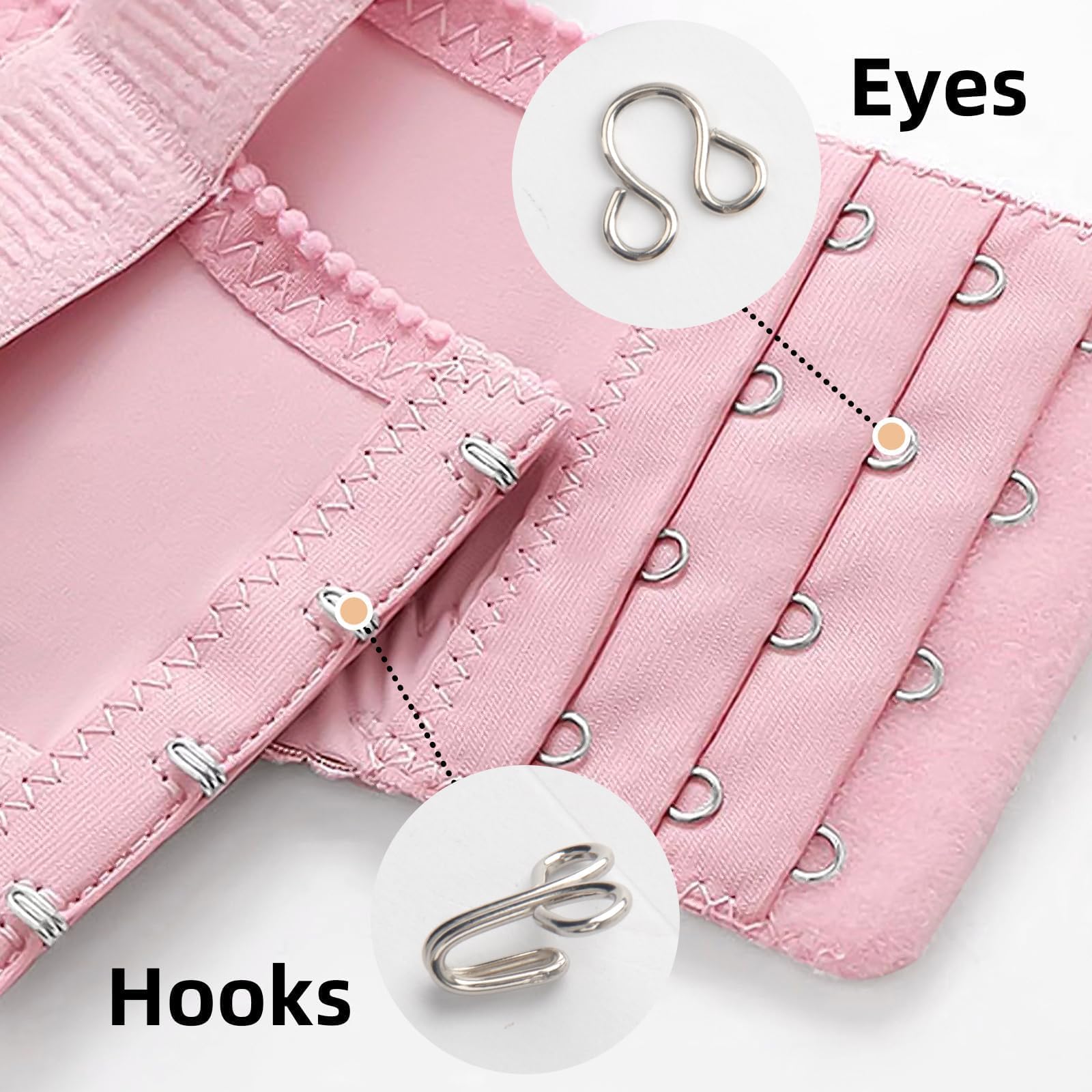 Snapklik.com : 80 Pair Hook And Eye Sewing, 4 Size Bra Hooks Replacement Clasps For Clothing ...