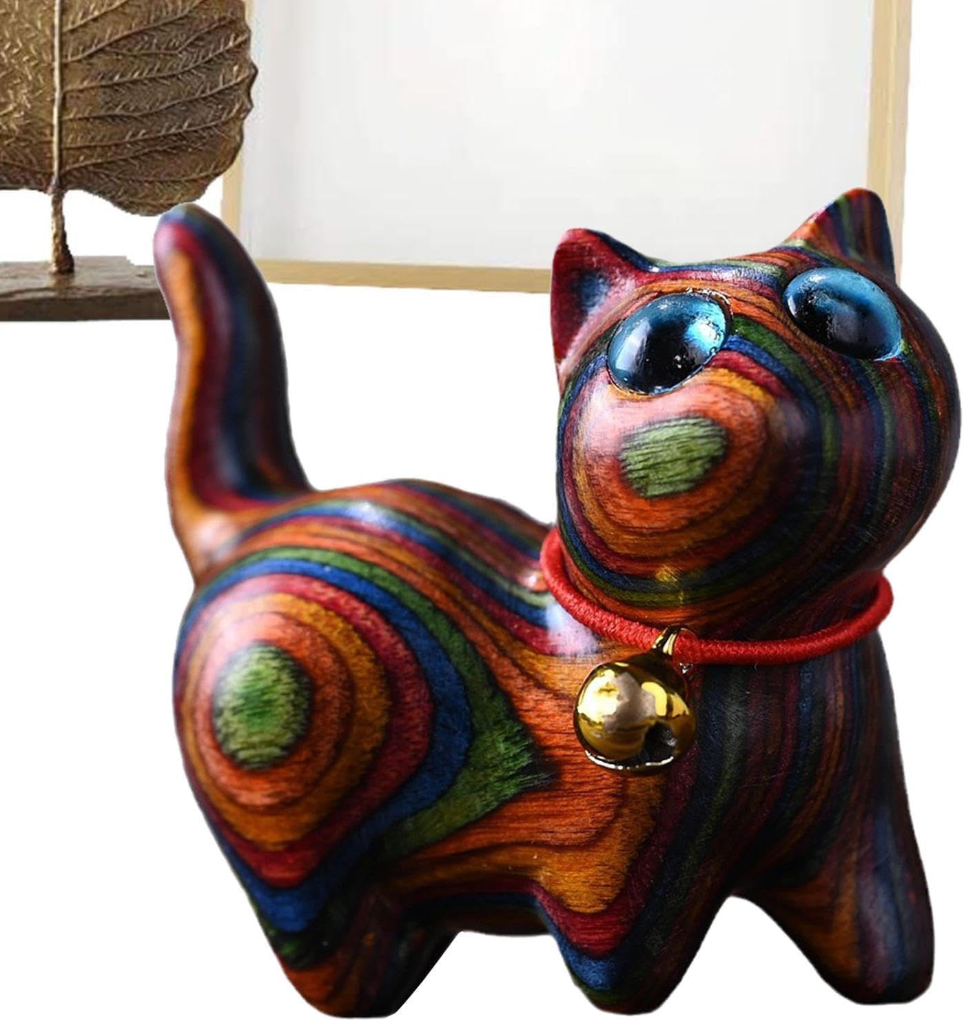 Sculpture de petit chat en bois | Statues en bois fabriquées à la main ...