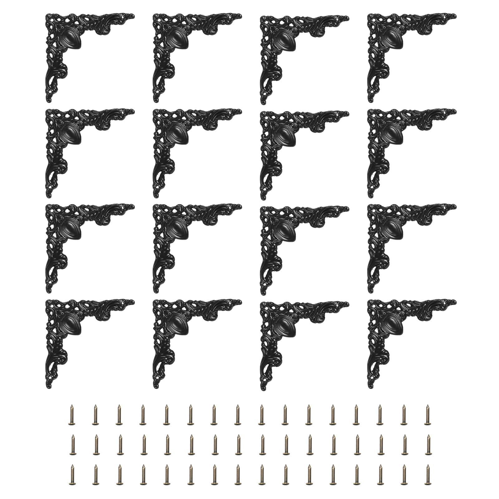 Amazon.com: uxcell 16pcs Vintage Flat Corner Bracket 2"x2" Decorative ...