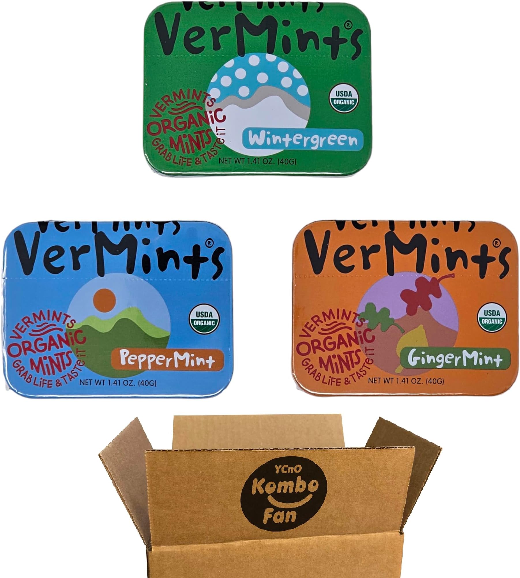 Amazon.com : VerMints Organic Breath Candy Mints 1.41oz each (Variety 3 ...