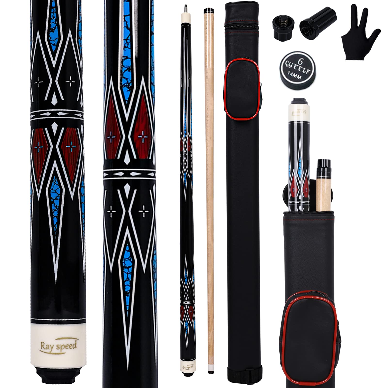 Canadian Maple Billiard Cue With Hard Case 58 Inch Ray Speed ...