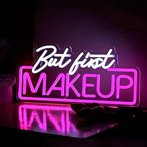 Amazon.com: But First Makeup Neon Sign USB Powered for Room Decor, LED ...