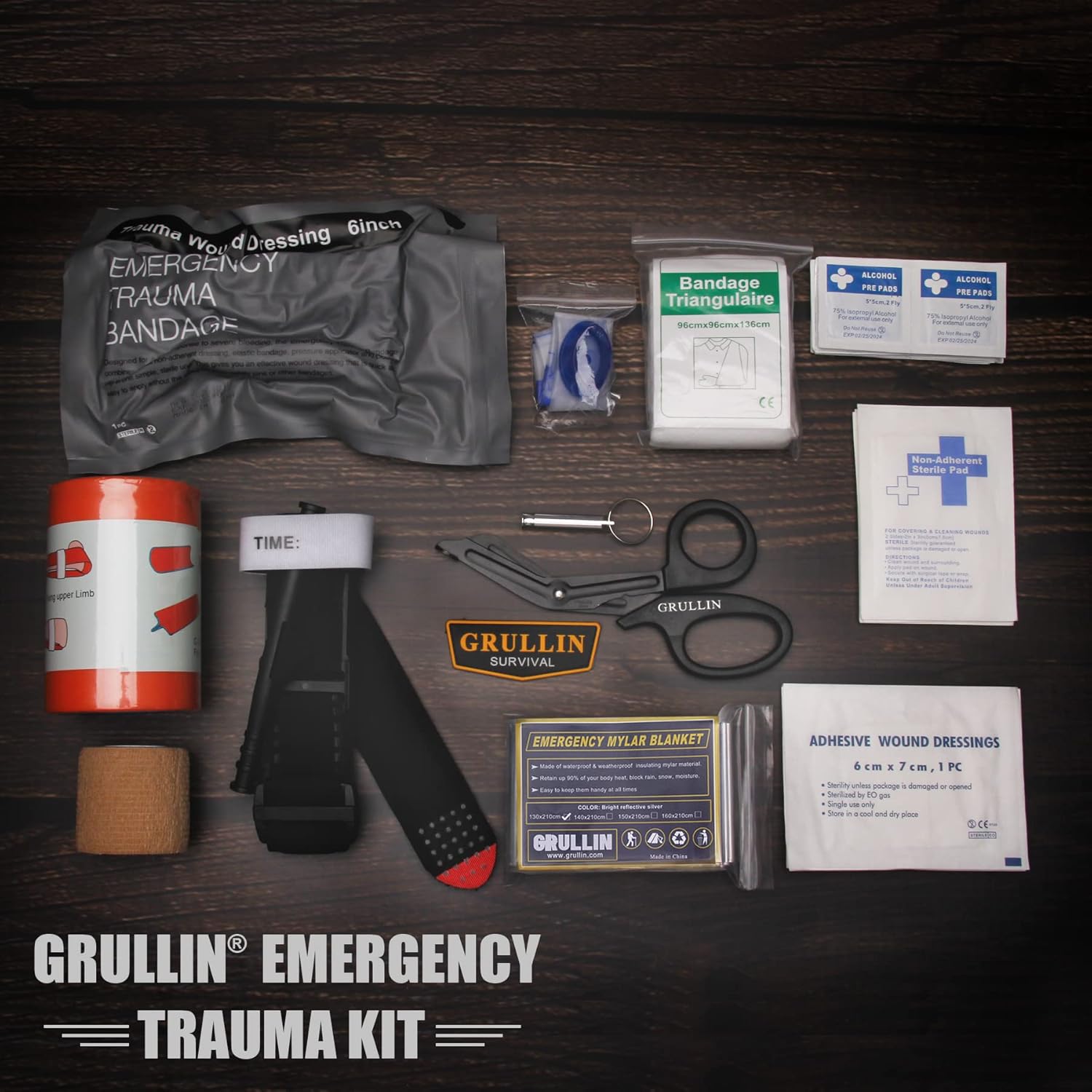 GRULLIN IFAK – Kit de trauma, kit táctico de primeros auxilios de ...