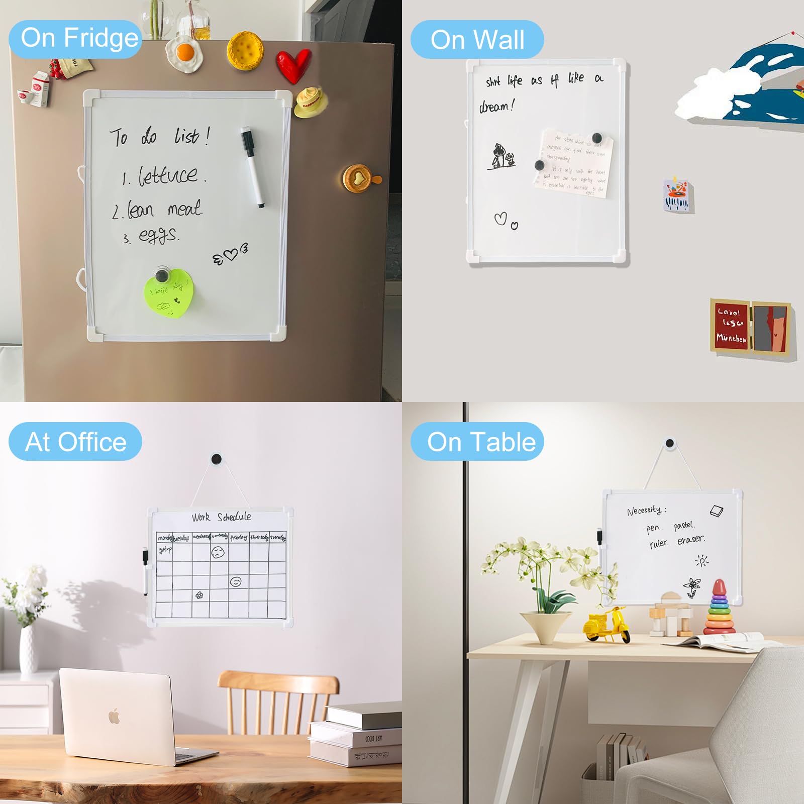 Snapklik.com : Double-Sided Small Dry Erase Board, 14 X 11 Inches ...