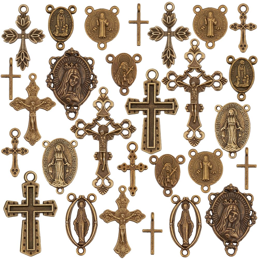 Amazon.com: PH PandaHall 90pcs Tibetan Cross Pendants, 15 Styles ...