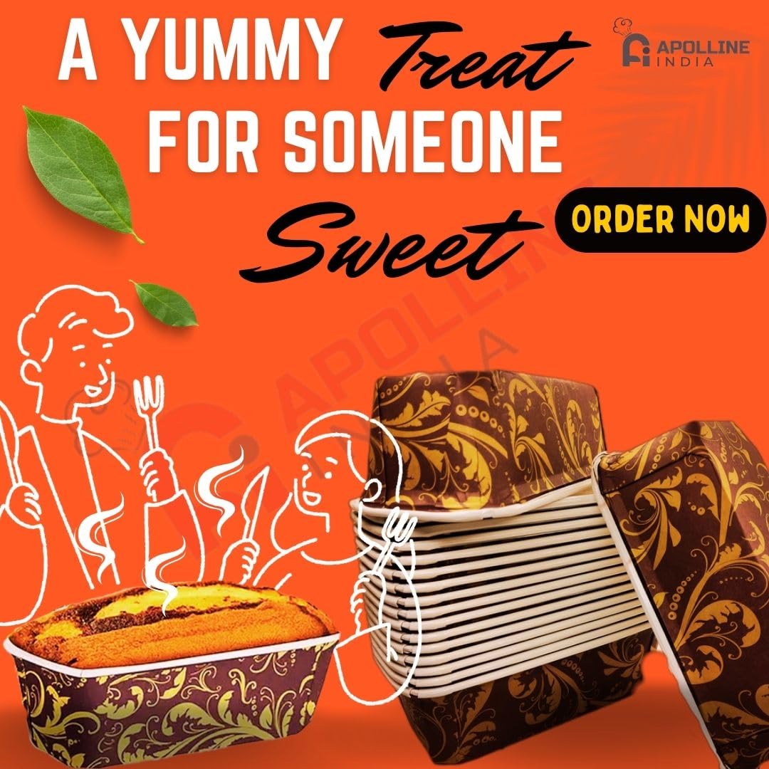 Buy APOLLINE INDIA 10pcs Plumpy Paper Baking Loaf Pan Mould Plum Tea ...