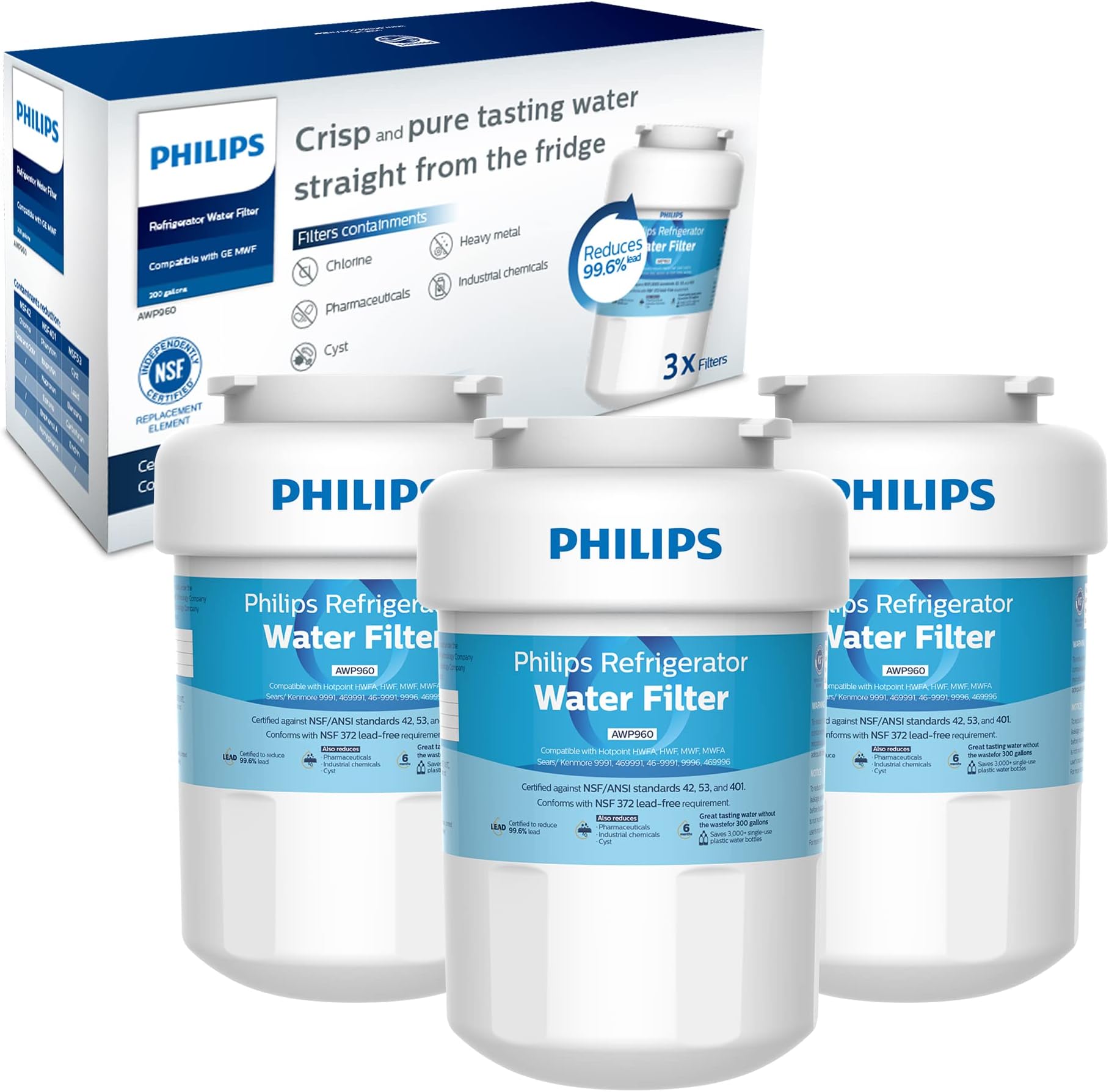 Amazon.com: MWF Refrigerator Water Filter Replacement for MWF, MWFA ...