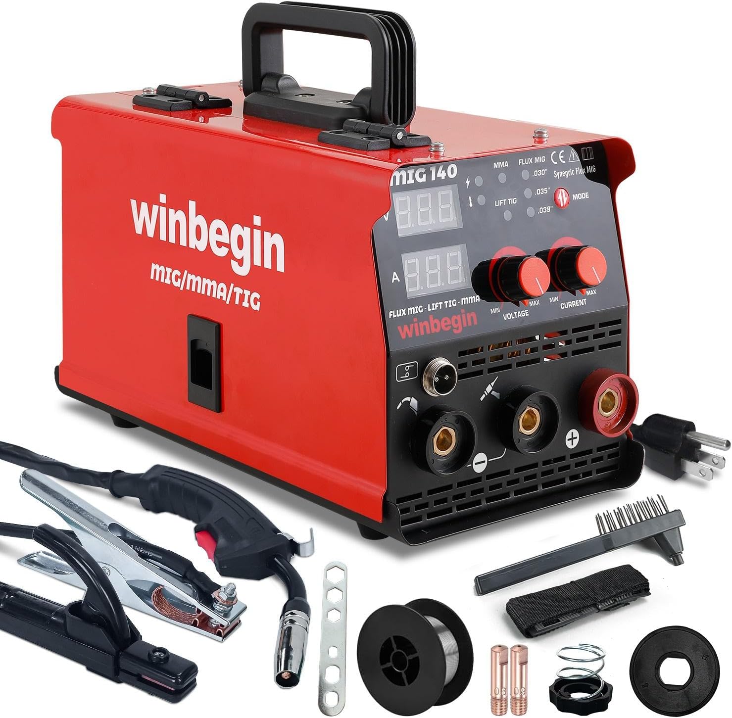 Actual 140A Gasless 110V flux core MIG Welder,0.030"/0.035"/0.039" wire ...