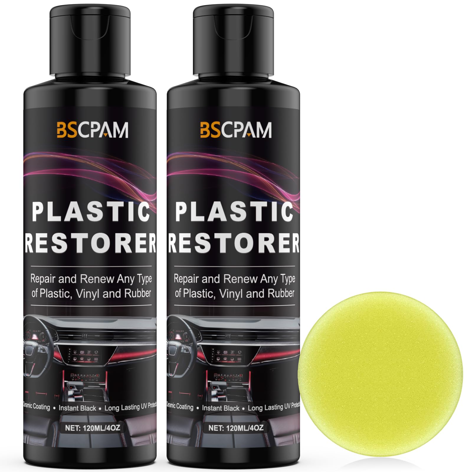 Amazon.com: BSCPAM Plastic Restorer - Black Plastic Trim Restorer for ...