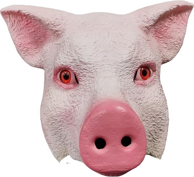 Amazon.com: Xanmmdylum Animal Cosplay Pig Latex Hood Mask, Halloween ...